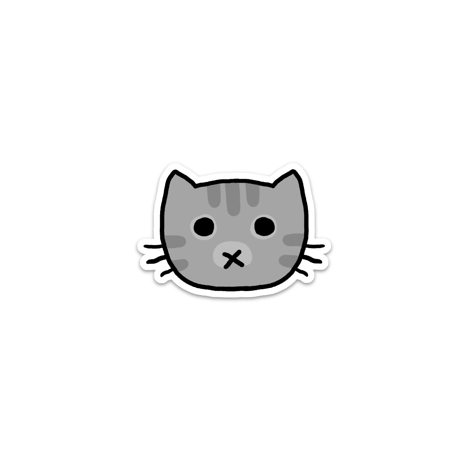 Watercolor Cat Sticker Striped Feline Laptop Sticker Kitty Sticker Pack ...