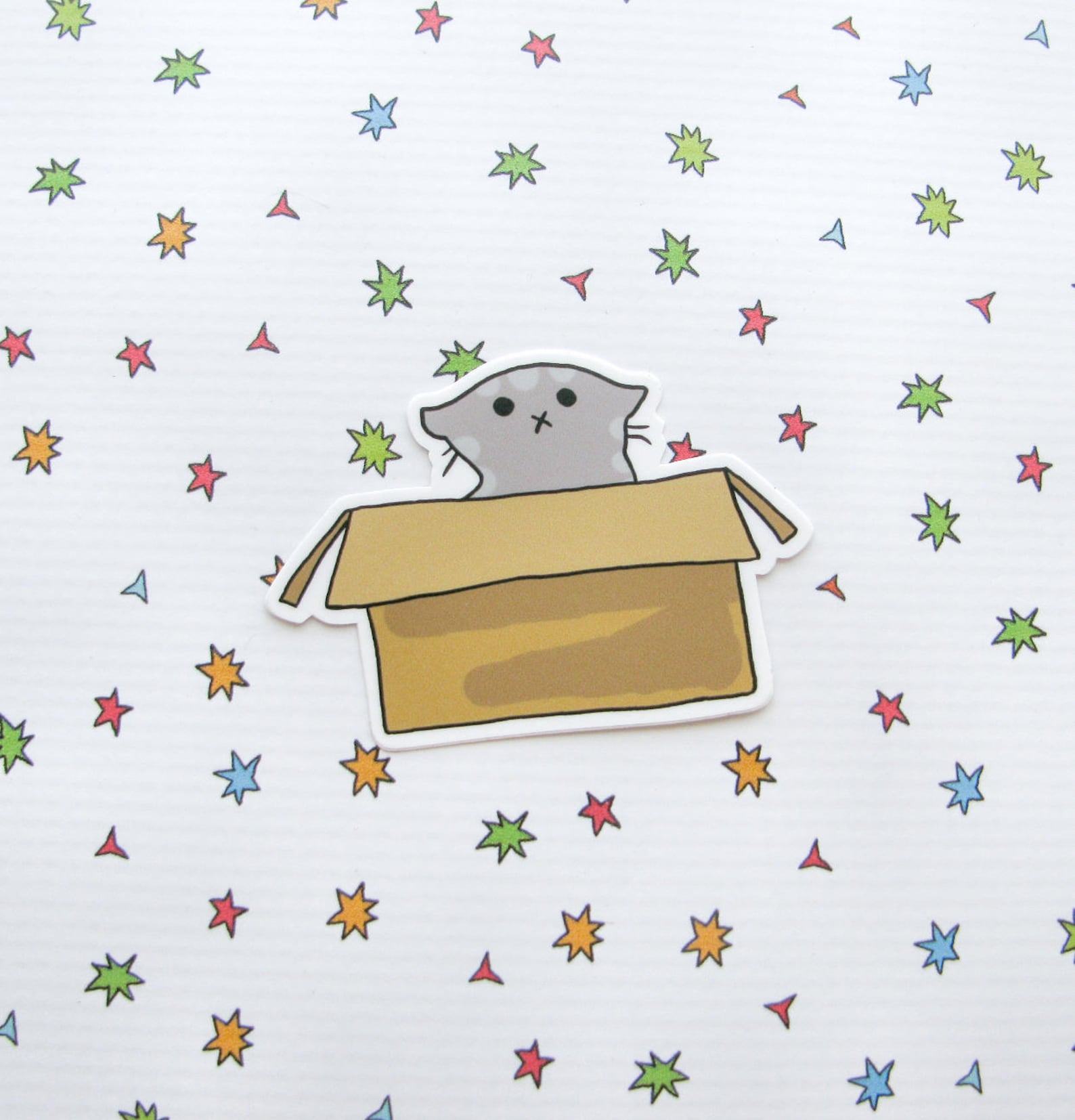Cute Cat Vinyl Sticker Kitty in a Box Cute Sticker Car - Etsy