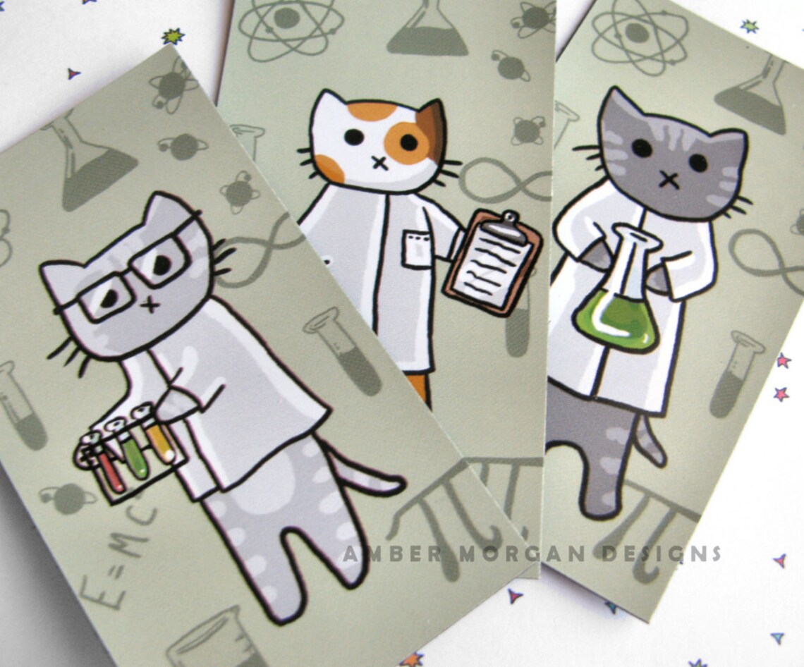 Cute Cat Magnet Trio Set Scientist Cat Magnet Cute Magnet Cat - Etsy