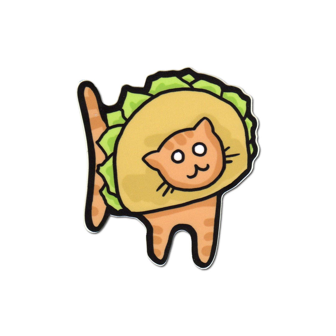 Ginger Taco Cat Sticker, Laptop Sticker, Car Sticker, Bumper Sticker ...