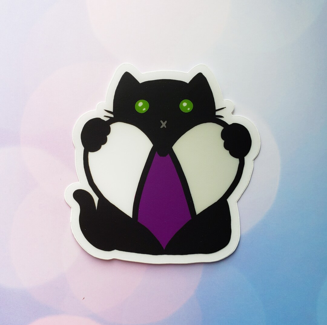 Demisexual Cat Vinyl Sticker, LGBT, LGBTQ+, Demi Heart, Pride Flag, Car ...