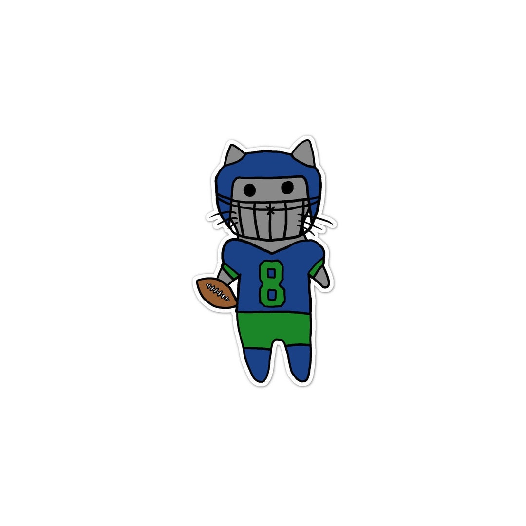Clearance - Blue and Green Football Team Spirit Cat Outdoor Vinyl ...