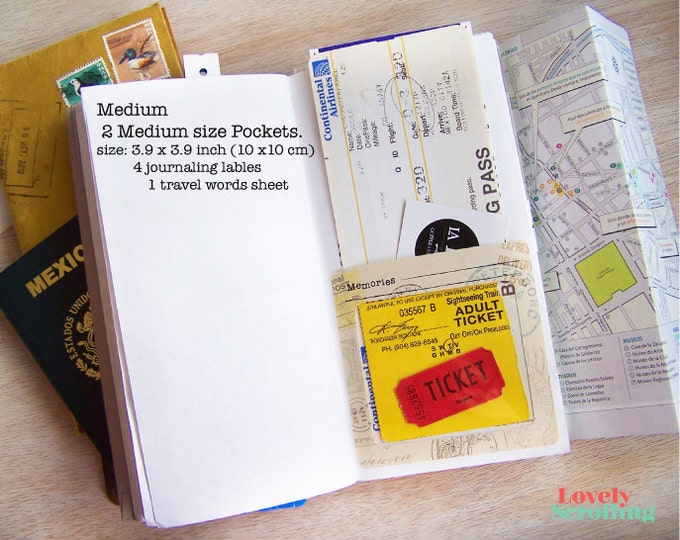 Travel Journal Pockets - Etsy