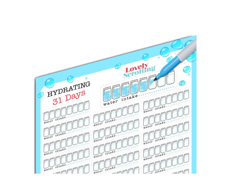 Water Intake Hydrate Stickers | Etsy