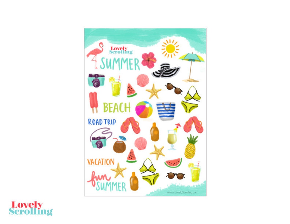 Summer Sticker Set. - Etsy
