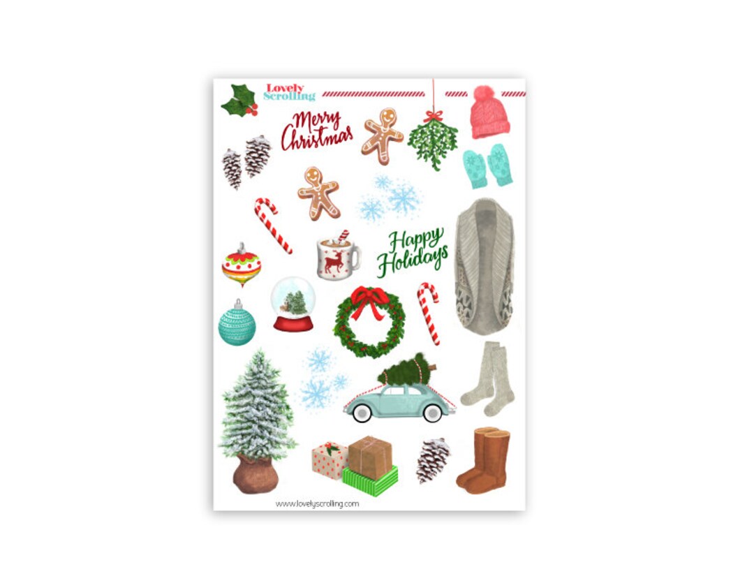 Christmas Holiday Sticker Set - Etsy