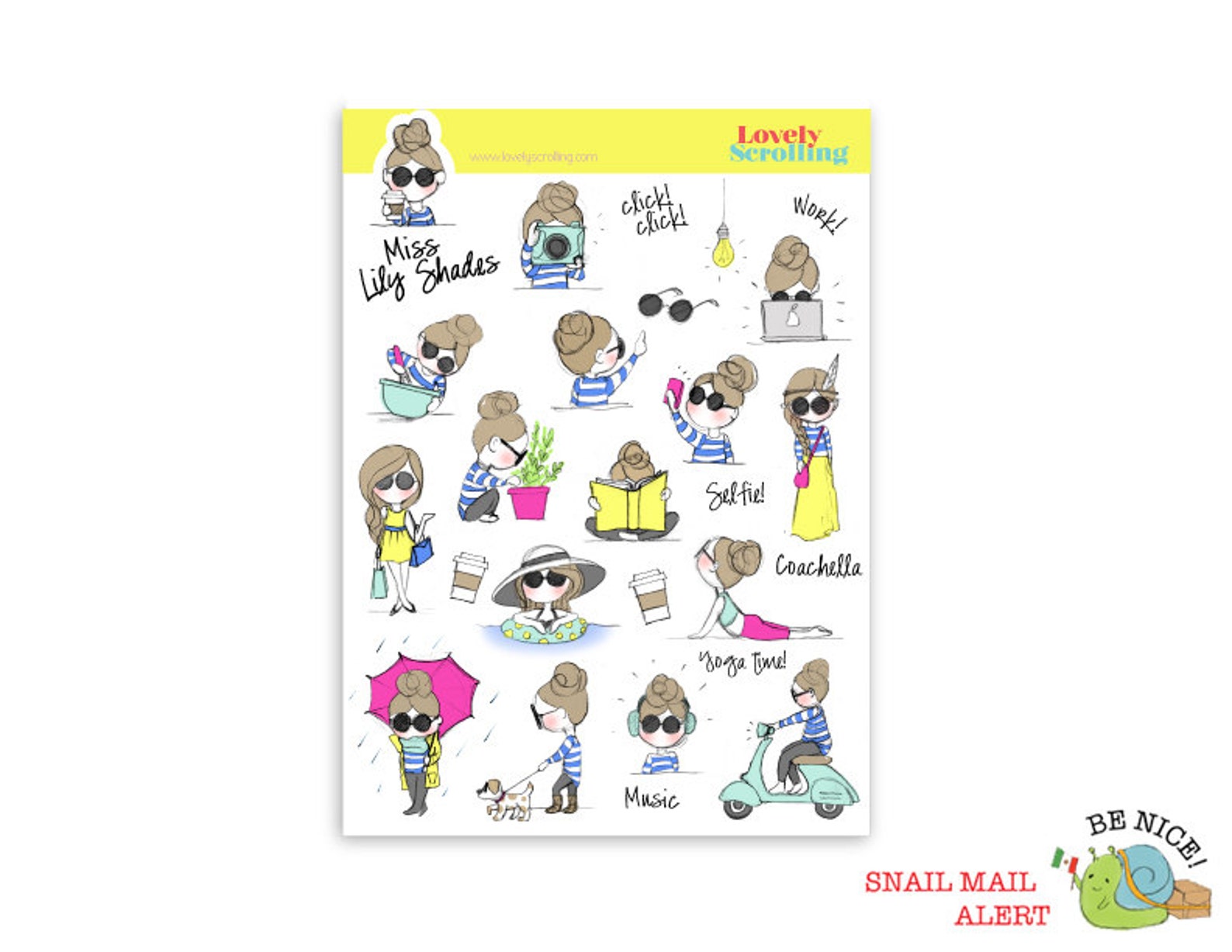 Sticker Set miss Lily Shades - Etsy