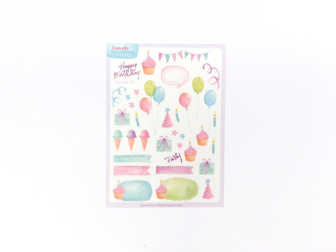 Sticker Set happy Birthday - Etsy