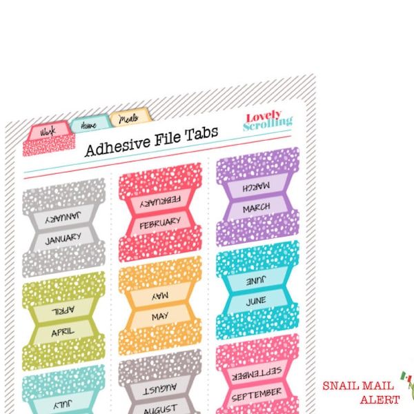 Month Sticker Tabs - Etsy