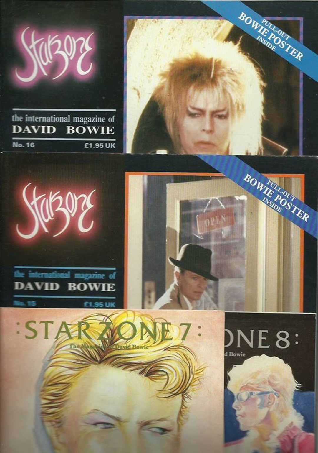 DAVID BOWIE Starzone Numbers 7 8 15 16 International Magazine 80's Pack ...