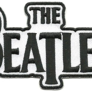 BEATLES Drop T Logo Die Cut Black on White Embroidered Sew/iron on ...