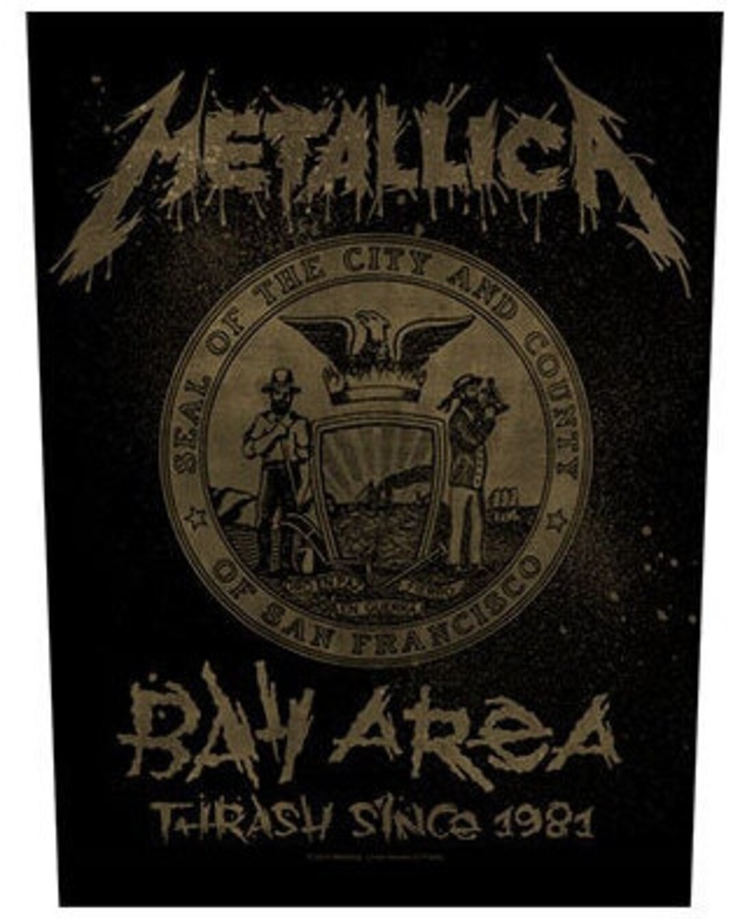 METALLICA Bay Area Thrash GIANT BACKPATCH Printed 36 X 30 Cm / - Etsy
