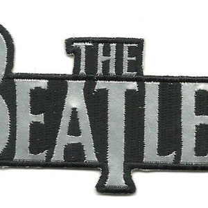 BEATLES Drop T Logo Die Cut Black on White Embroidered Sew/iron on ...