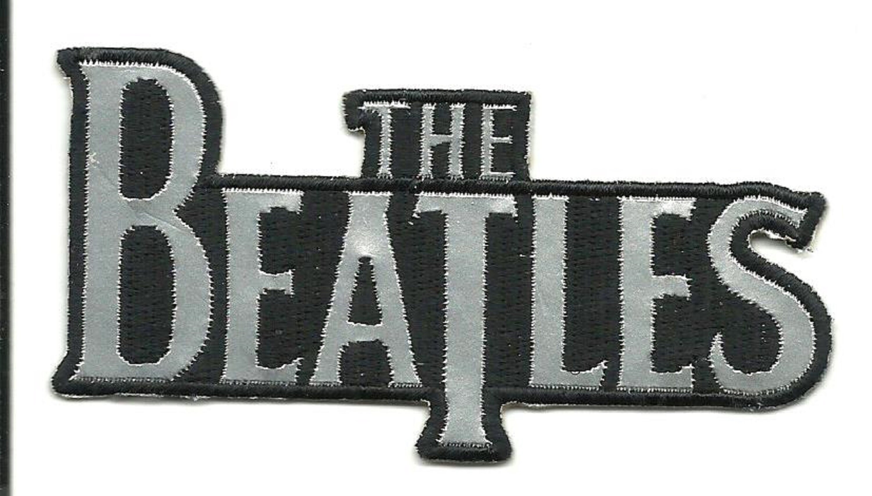 BEATLES Drop T Logo Die Cut Black on White Embroidered - Etsy UK
