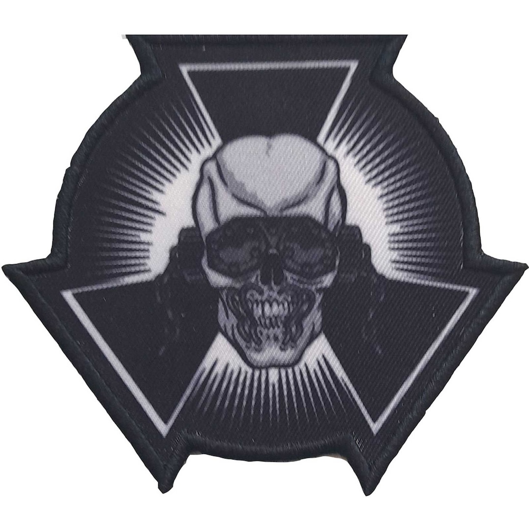 MEGADETH Skull Start EMBROIDERED Border Printed Iron on Shaped Patch ...
