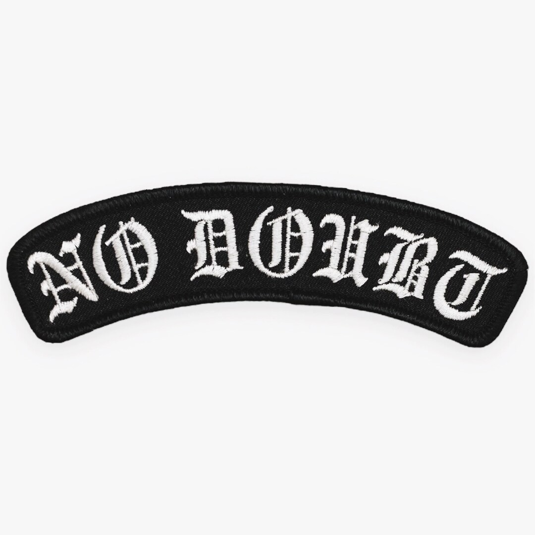 NO DOUBT Old English Gothic Typeface 2002 VINTAGE Shaped Embroidered ...