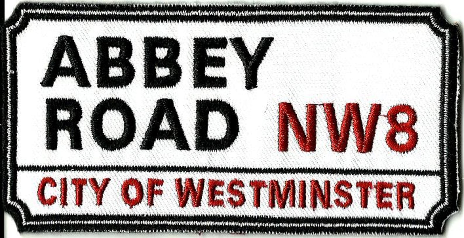 BEATLES Drop T Logo Die Cut Black on White Embroidered - Etsy UK