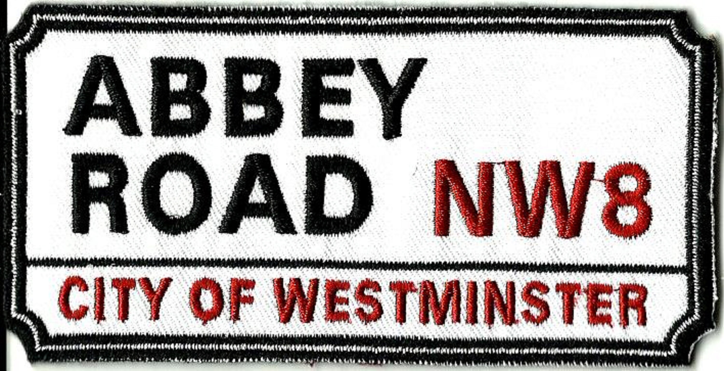 BEATLES drop t logo die cut black on white embroidered | Etsy