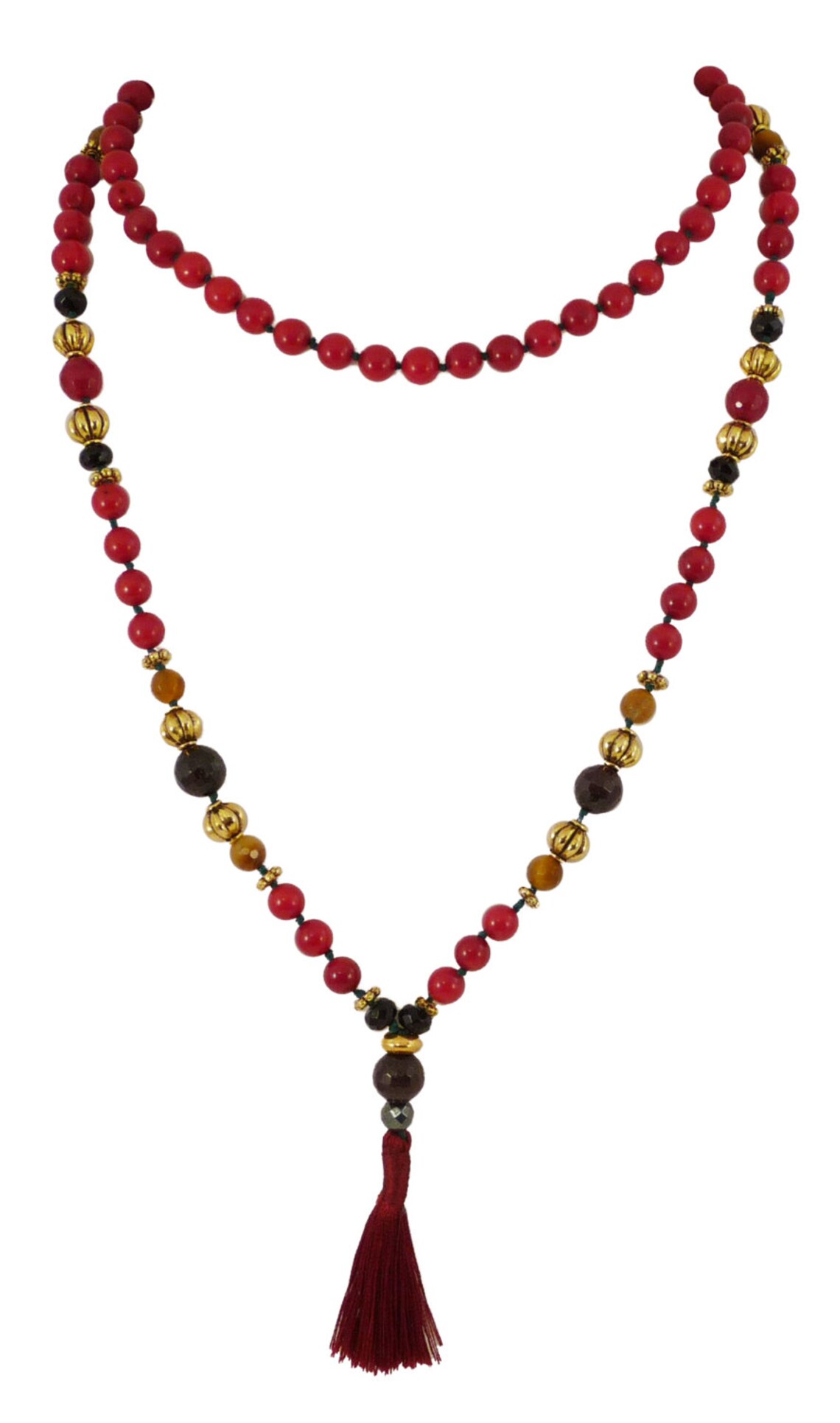 Lakshmi Mala 108 Prayer Beads With Red Coral African Ruby - Etsy
