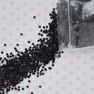 2mm Kawaii Black Star Pastel Goth Glitter Resin Supplies Nail Art Slime ...