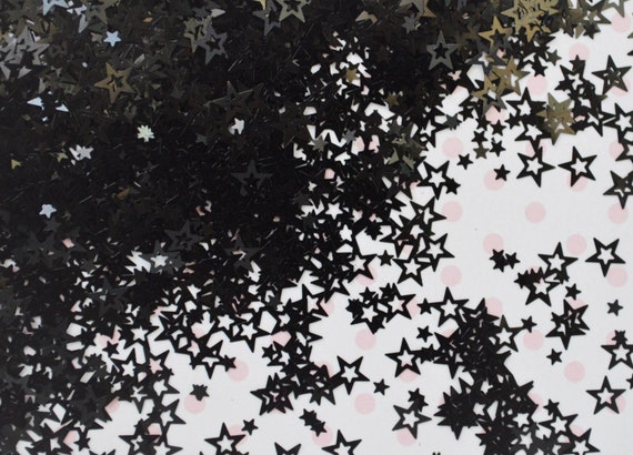 6mm Kawaii Pastel Goth Black Hollow Star Glitter Resin | Etsy