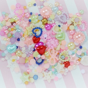 2mm-10mm Mixed Pack Pastel Pearl Flatback Resin Decoden Cabochon - 200 ...