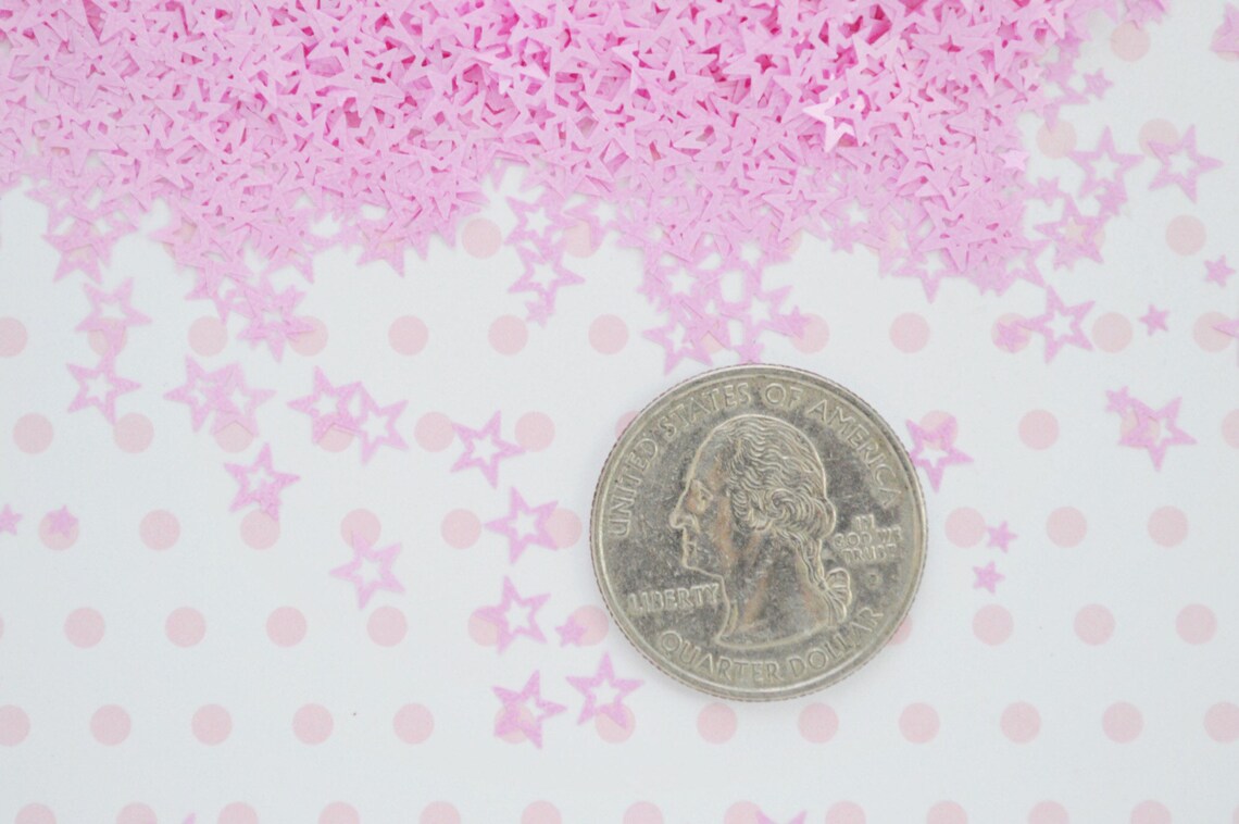 6mm Kawaii Pink Hollow Star Glitter Resin Supplies Nail Art | Etsy