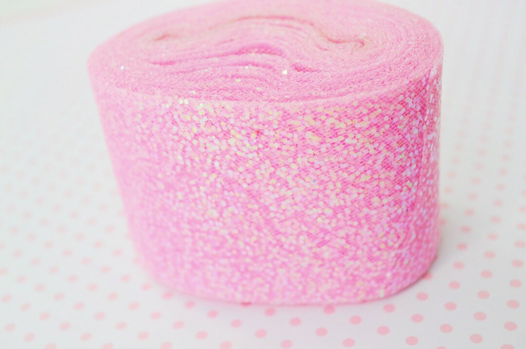 55mm Pink Iridescent Glitter Tulle Ribbon Yume Kawaii Pop Kei Fairy Kei ...