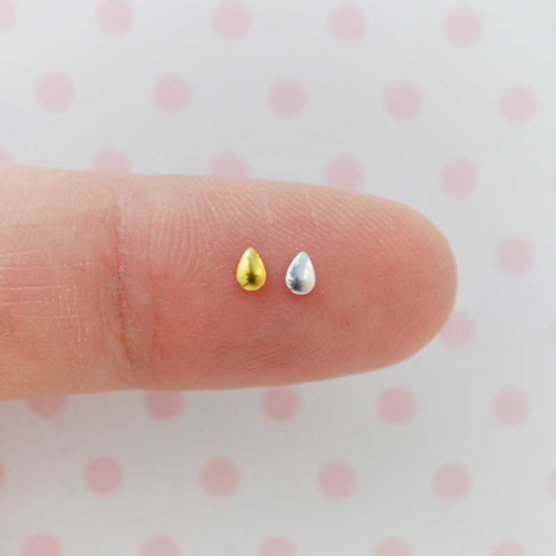 Silver Flat Drop Beads - Etsy