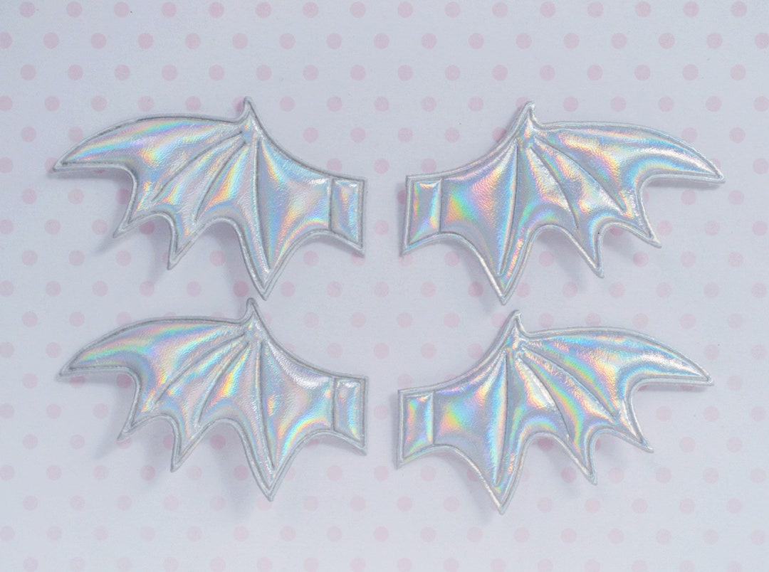57mm Holographic Silver Bat Wing Pastel Goth Creepy Cute Halloween ...