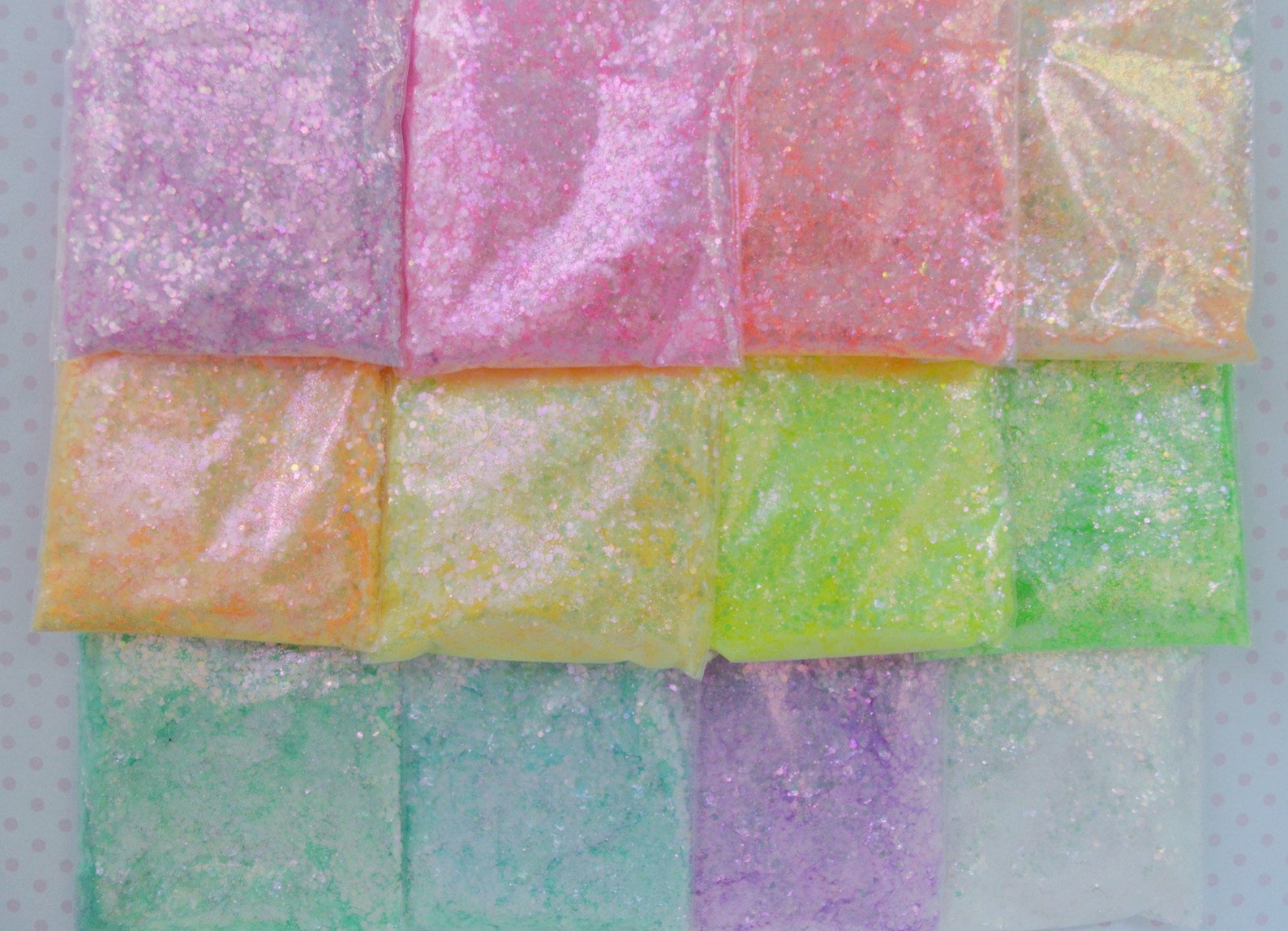 12 Color Dreamy Pastel Rainbow Assorted Iridescent Fine Mix - Etsy