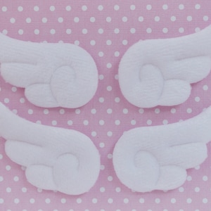 67mm BIG Plush White Wing Angel Fairy Bird Wings Kawaii Appliqué - Set ...