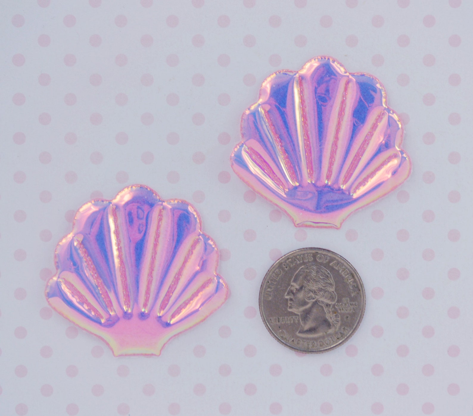 42mm Iridescent Pink Pastel Rainbow Seashell Mermaid Kawaii | Etsy
