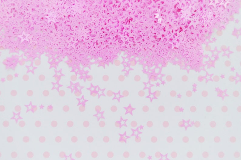 6mm Kawaii Pink Hollow Star Glitter Resin Supplies Nail Art - Etsy