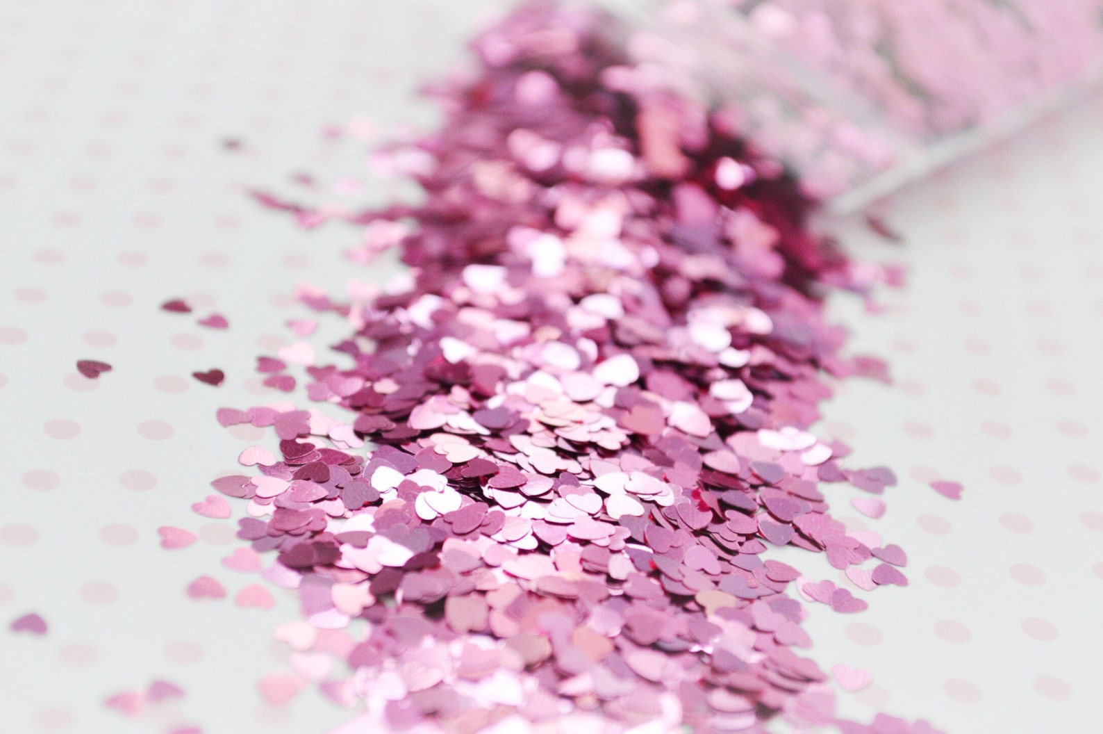 3mm Kawaii Metallic Pink Heart Valentine Glitter Resin Supplies Nail ...