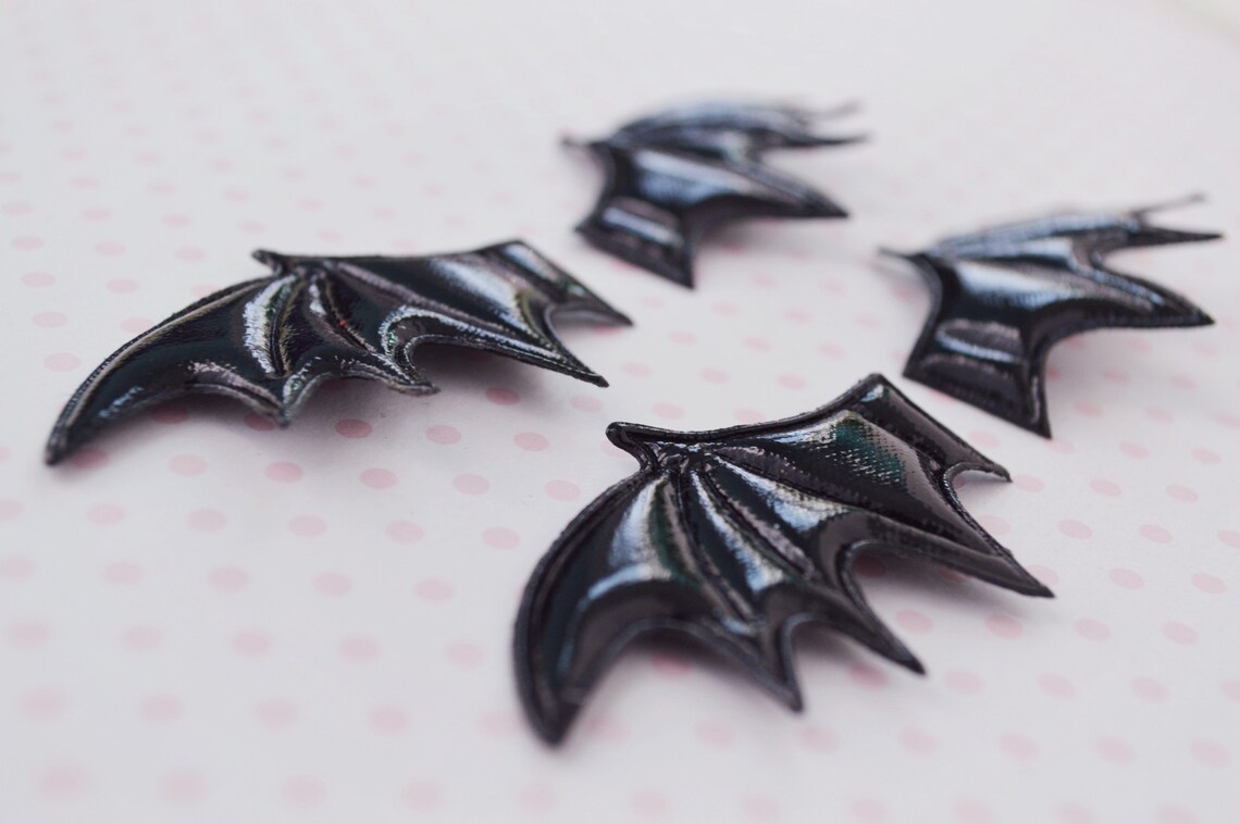 57mm Black Bat Wing Pastel Goth Creepy Cute Halloween Wings - Etsy