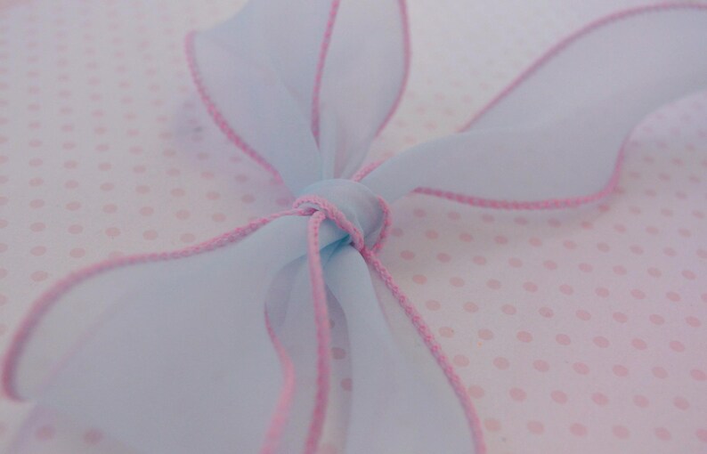 45mm Pastel Blue Bright Pink Piping Ruffle Organza Ribbon Decoden ...