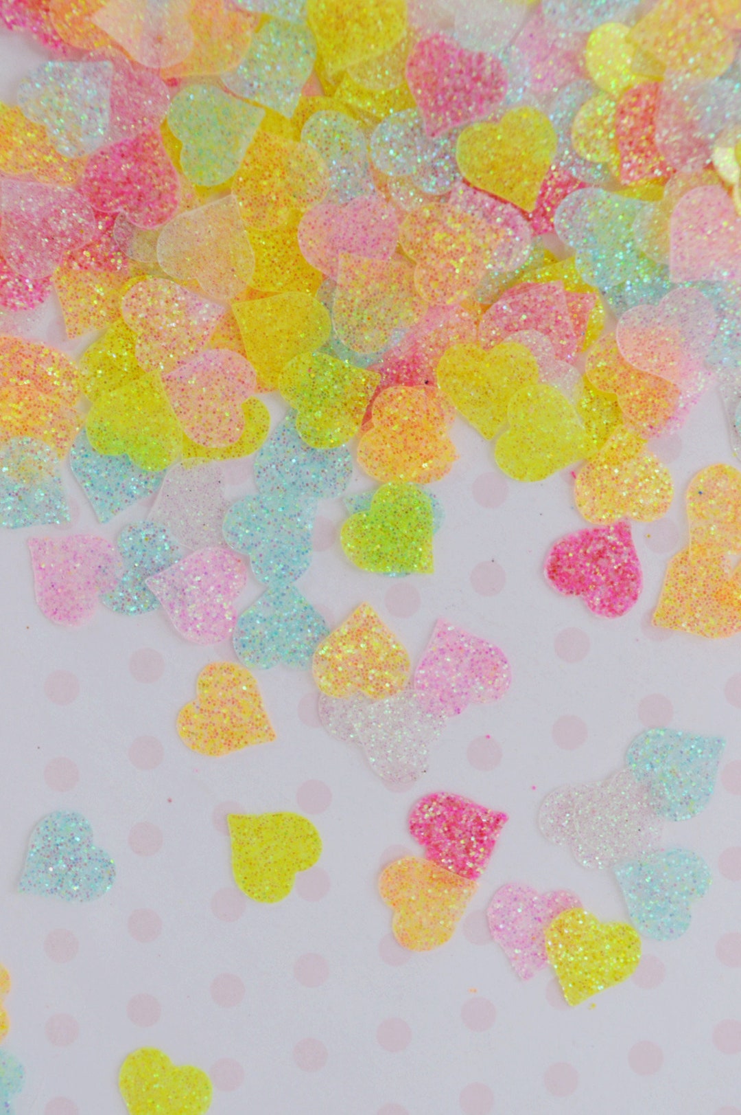 8mm Kawaii Rainbow Heart Shimmer Mix Glitter Sequins Resin Supplies ...