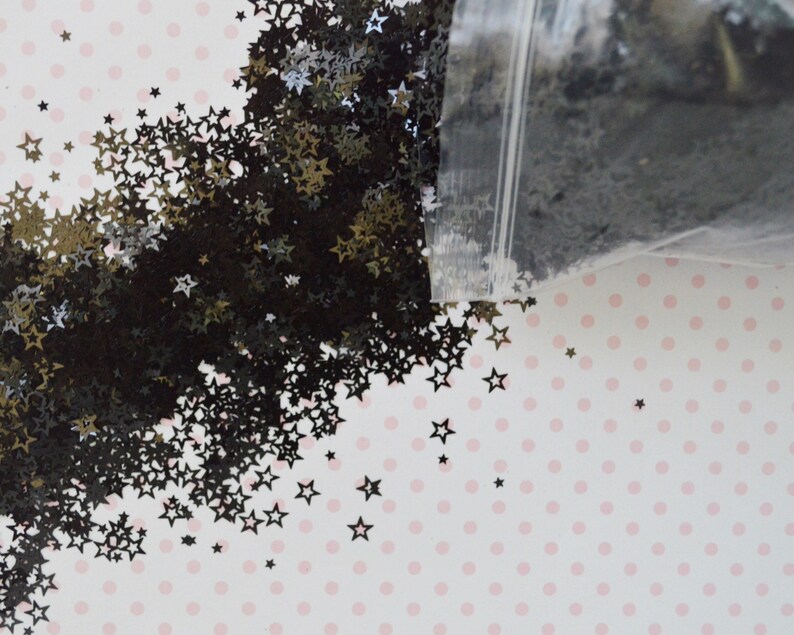 6mm Kawaii Pastel Goth Black Hollow Star Glitter Resin Supplies Nail ...