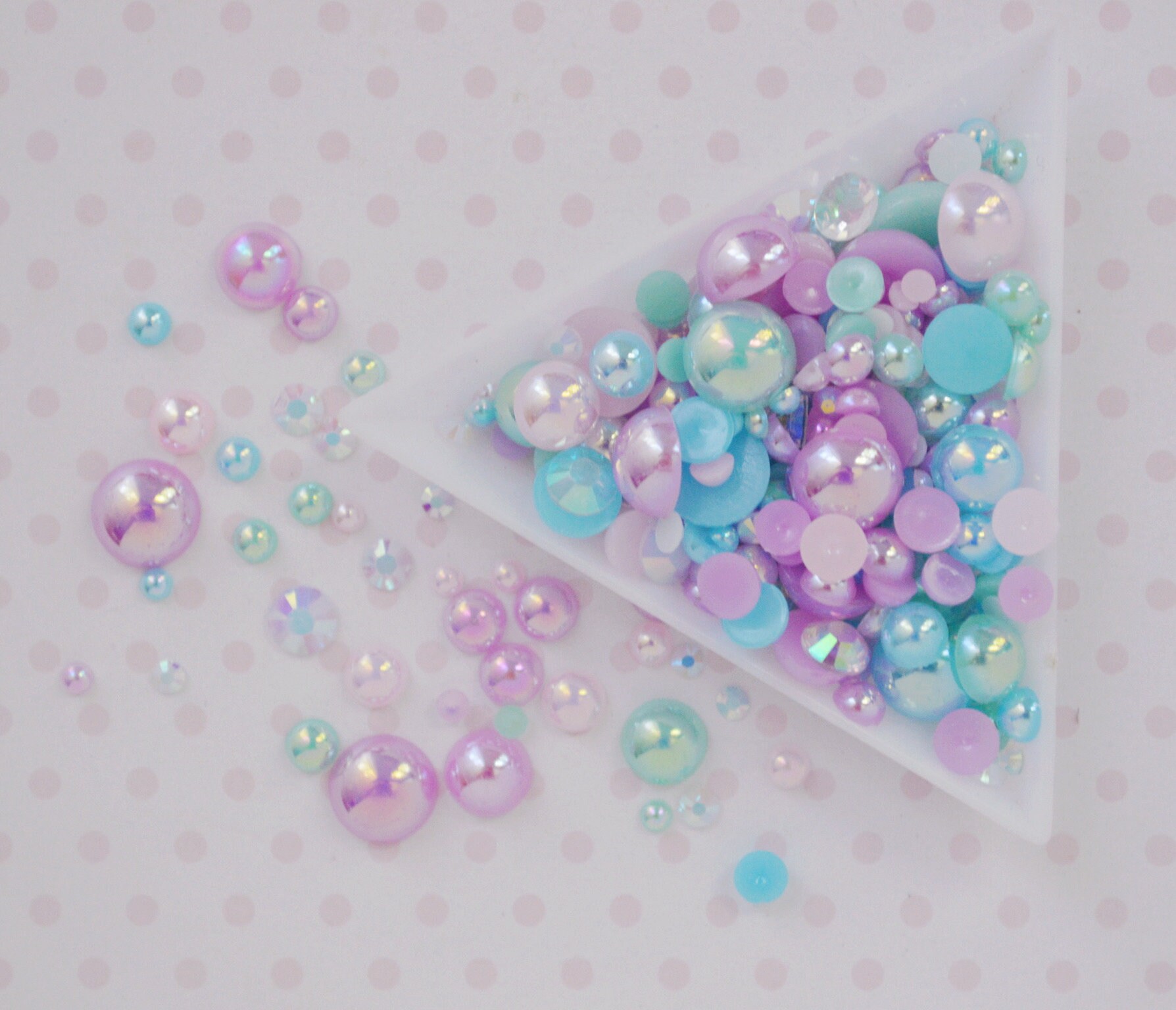 2mm-10mm Mixed Pack Pastel Pink Blue Purple Mint Green White Pearl AB ...