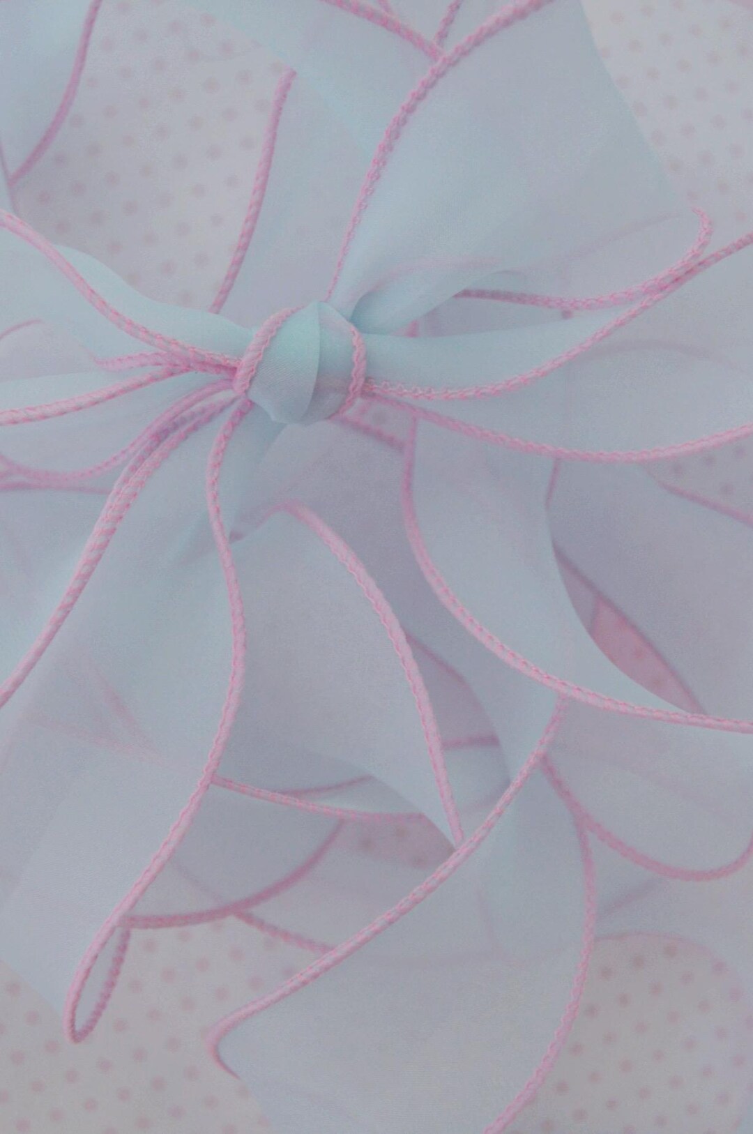 45mm Pastel Blue Bright Pink Piping Ruffle Organza Ribbon Decoden ...