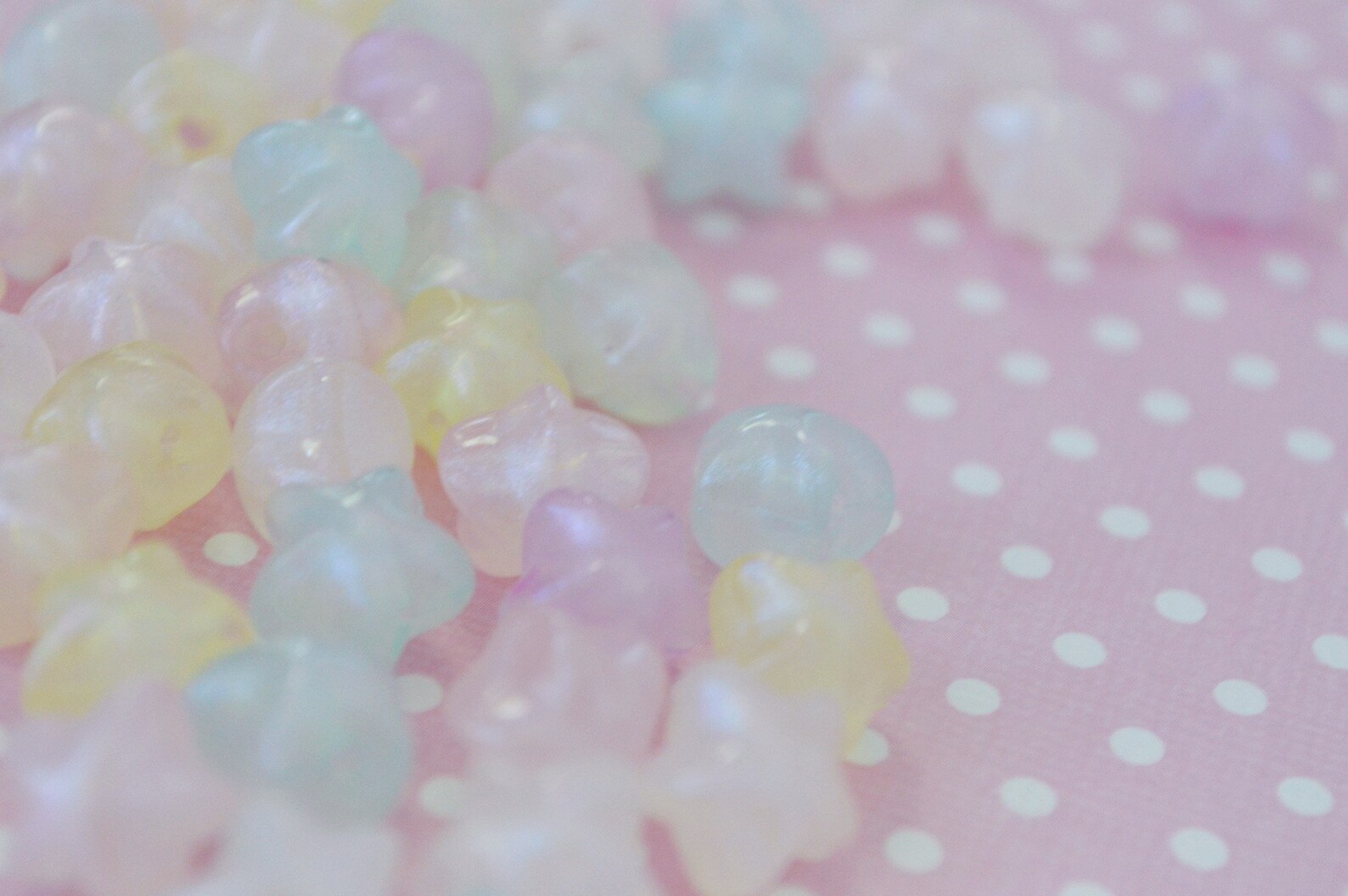 11mm Pearlescent Pastel Rainbow 3D Star Beads Shimmer Glitter Kawaii ...