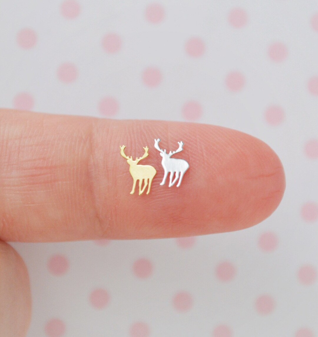 6mm Tiny Metallic Gold or Silver Deer Reindeer Stag Metal - Etsy