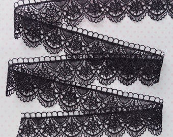 Black Scalloped Lace - Etsy