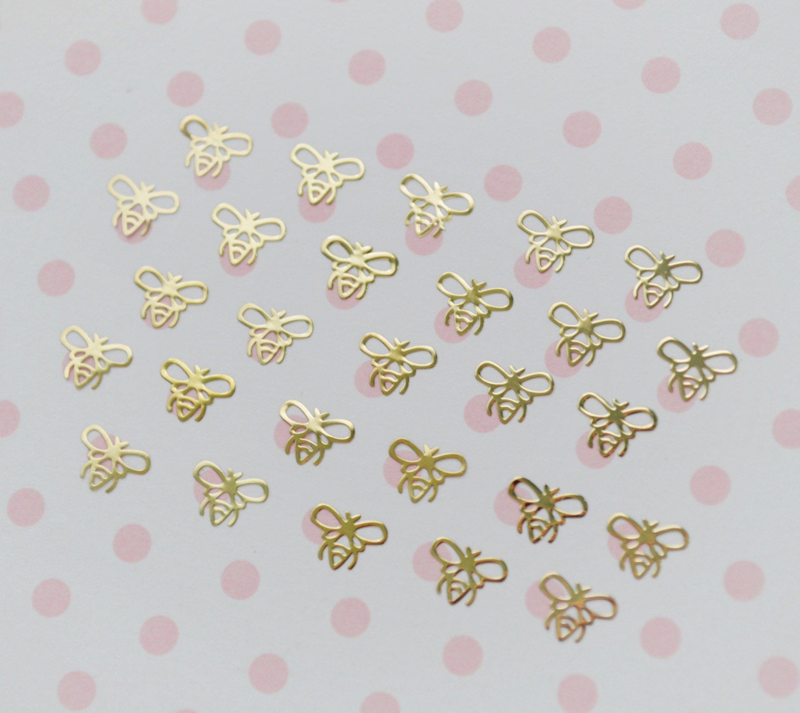 6mm Tiny Kawaii Metallic Gold or Silver Bumble Bee Metal - Etsy