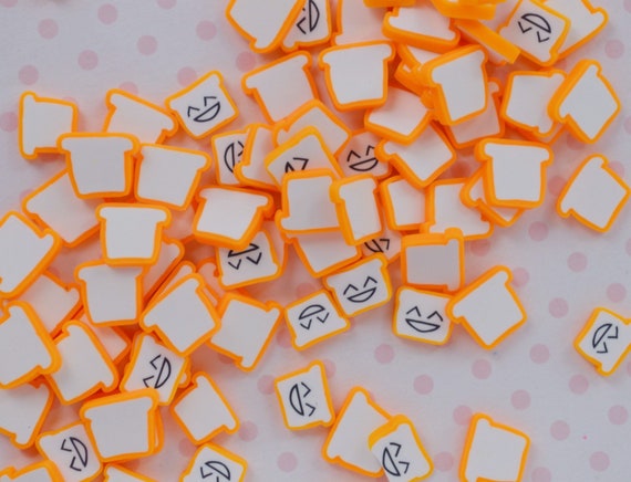 10mm Kawaii Toast Anime Emoji Japanese Food Sprinkle Polymer | Etsy