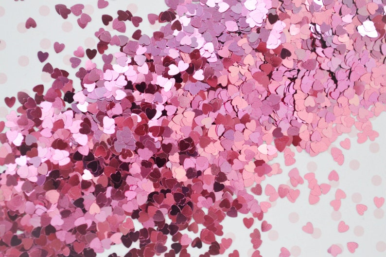 3mm Kawaii Metallic Pink Heart Valentine Glitter Resin Supplies Nail ...