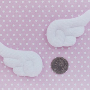 67mm BIG Plush White Wing Angel Fairy Bird Wings Kawaii Appliqué - Set ...