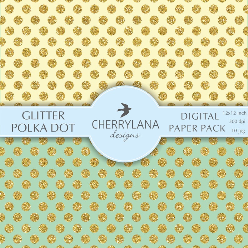 Glitter Polka Dot Printable Digital Paper 12x12 Wedding | Etsy