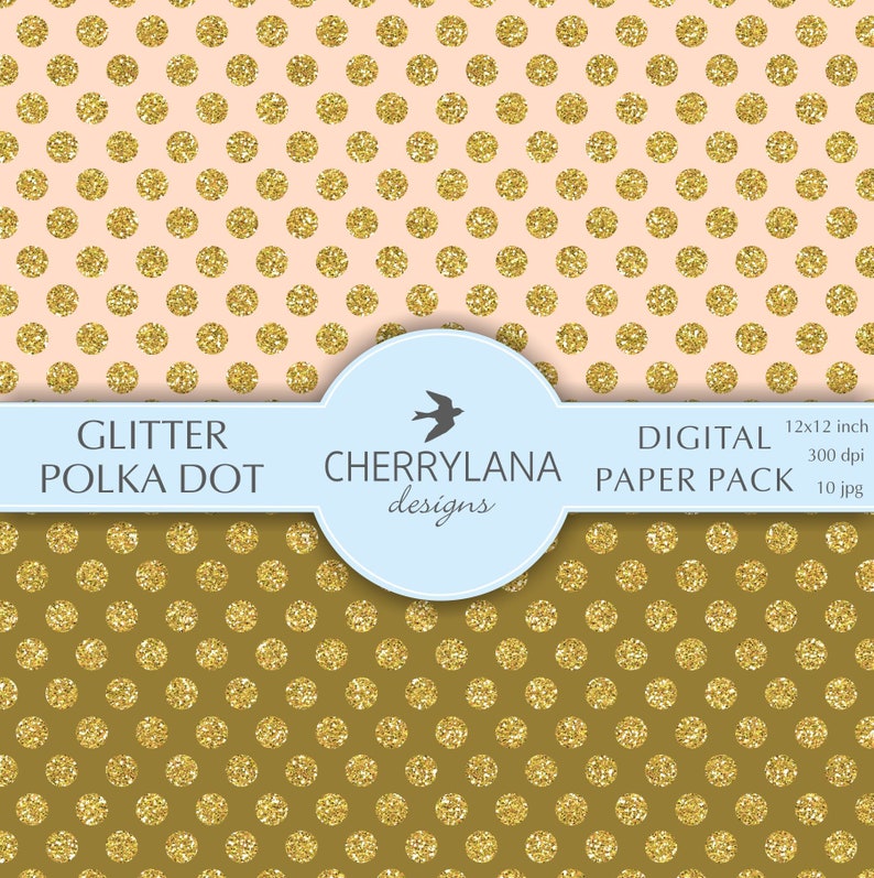 Glitter Polka Dot Printable Digital Paper 12x12 Wedding | Etsy